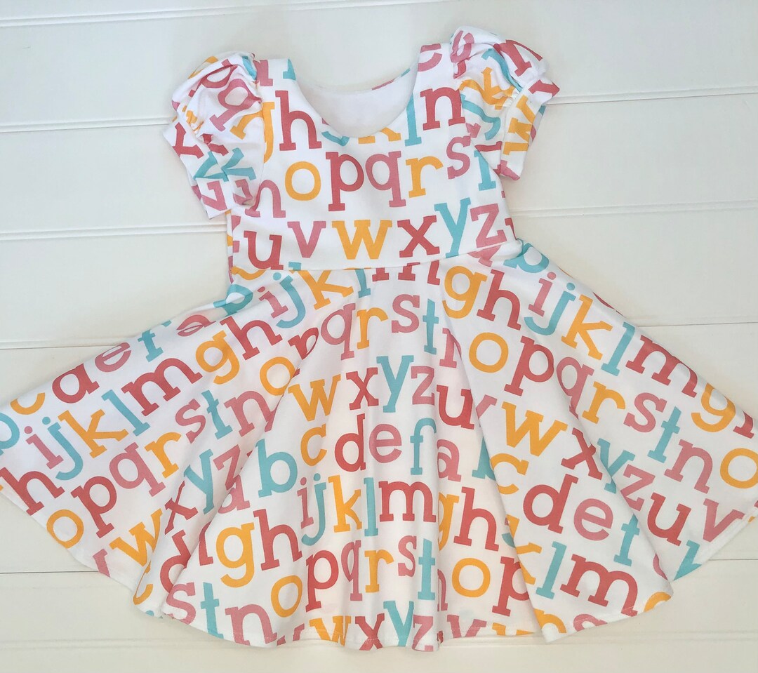 ABC Dress Pink Alphabet Dress Back to School Dress First Day of School ...