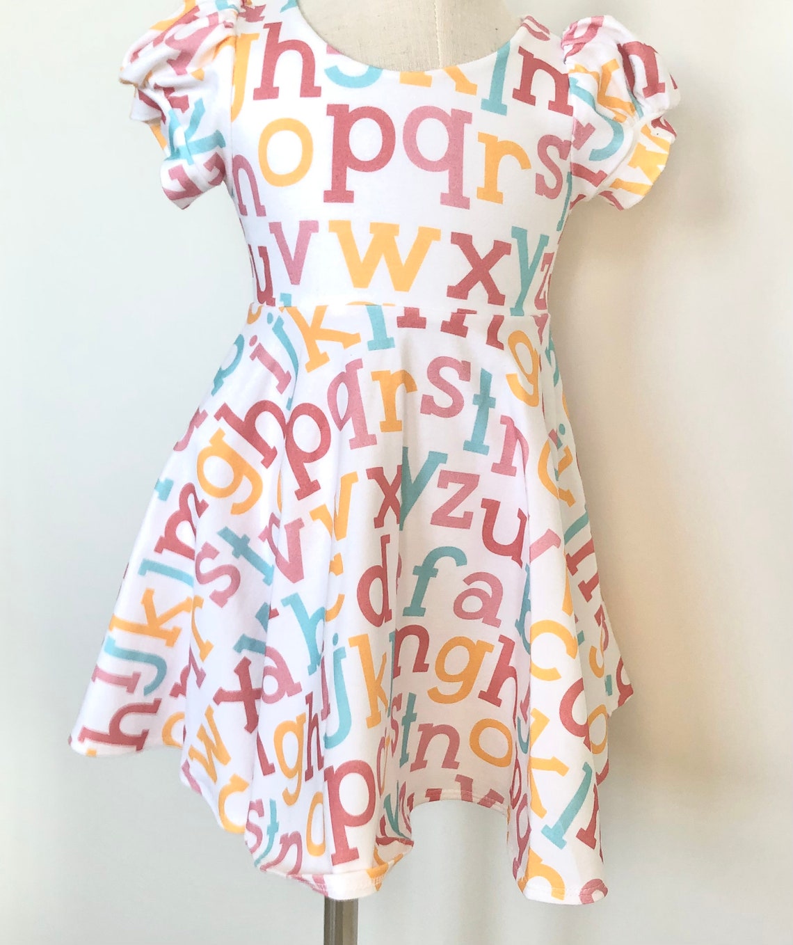 Betty Dress ABC Dress Pink Alphabet Dress Back to School Dress - Etsy