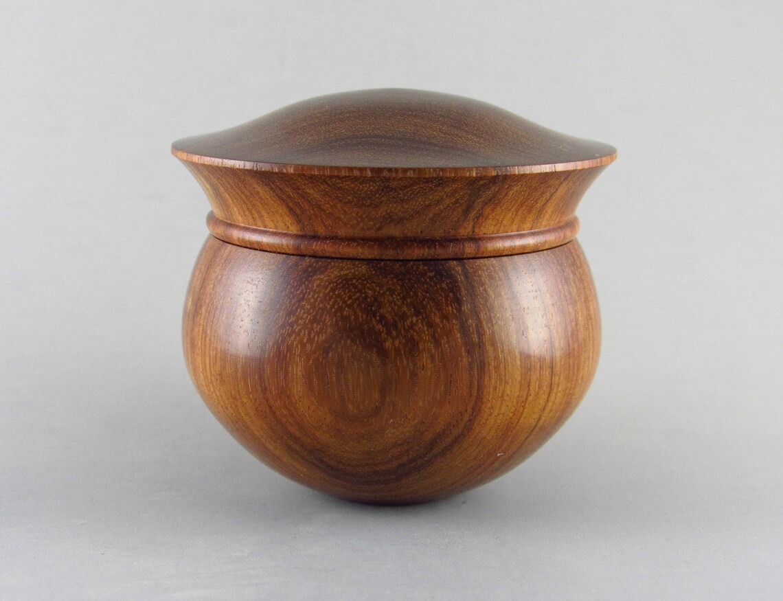 Granadillo Wood Lidded Box Threaded Lid - Etsy