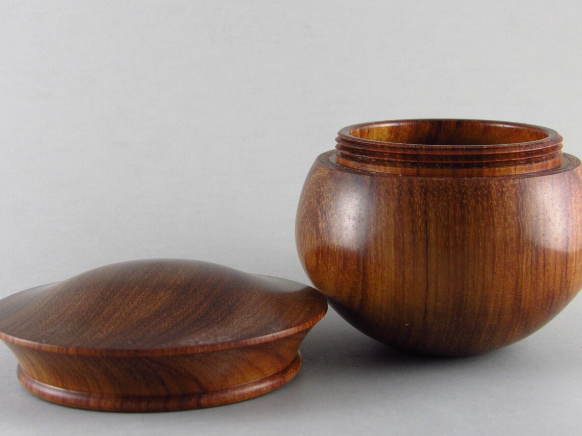 Granadillo Wood Lidded Box Threaded Lid - Etsy