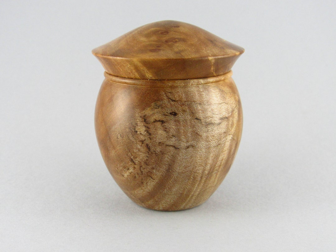Maple Burl Lidded Box Threaded Lid - Etsy