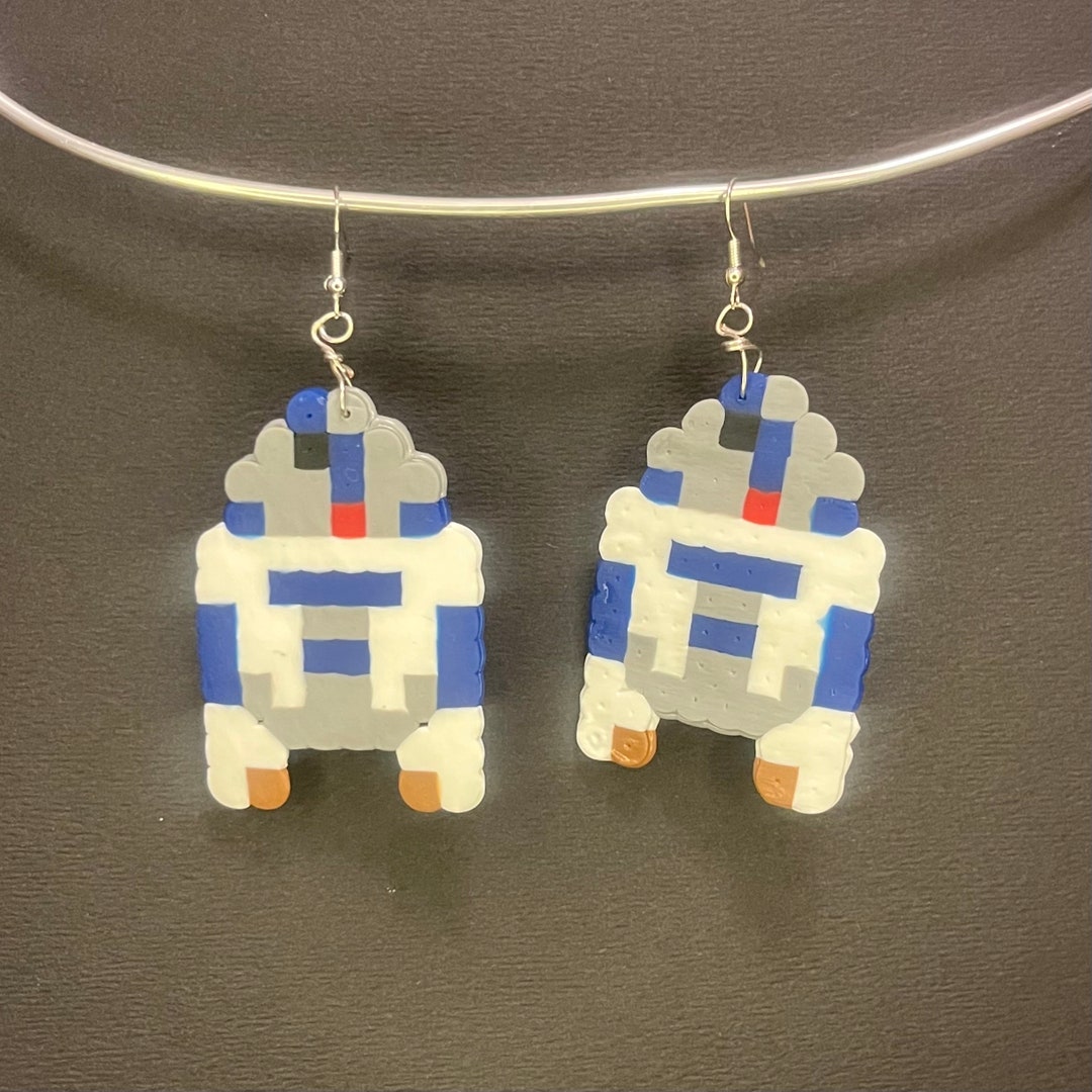 R2-D2 Pixel Earrings, Perler Beads, Star Wars - Etsy