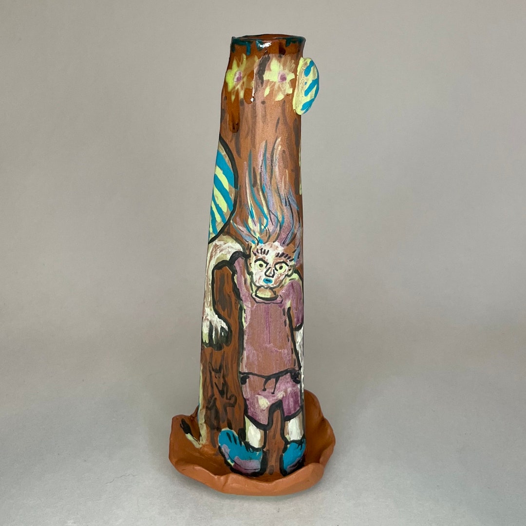 Vase Painted With Two Kids, Ceramic - Etsy