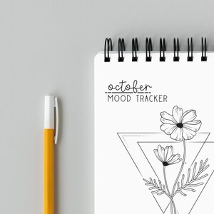 October Mood Tracker, Dot Journal, Letter, A4, A5, Printable, Digital ...