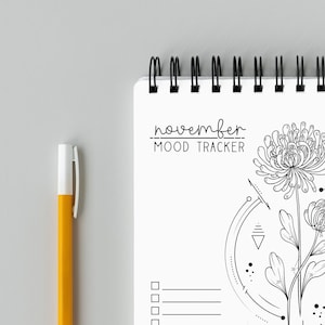 November Mood Tracker, Dot Journal, Letter, A4, A5, Printable, Digital ...