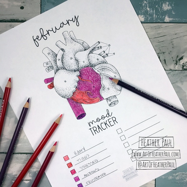 Heart Mood Tracker - Etsy