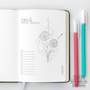 April Mood Tracker, Dot Journal, Letter, A4, A5, Printable, Digital ...