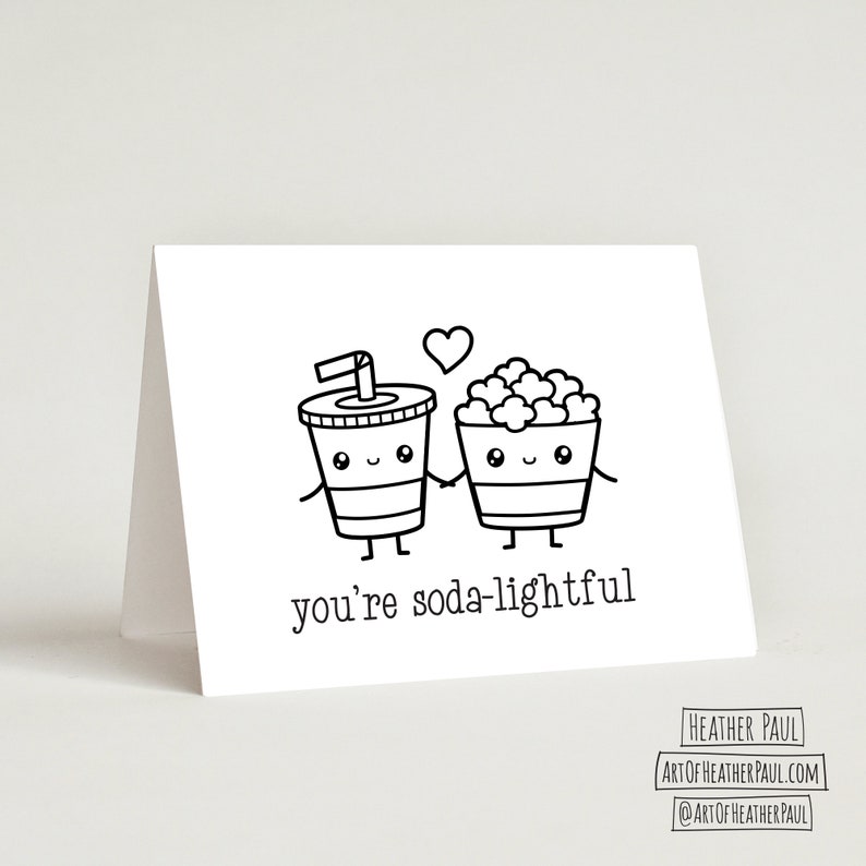 Color Your Own Valentine's Cards Food Pun Valentine - Etsy