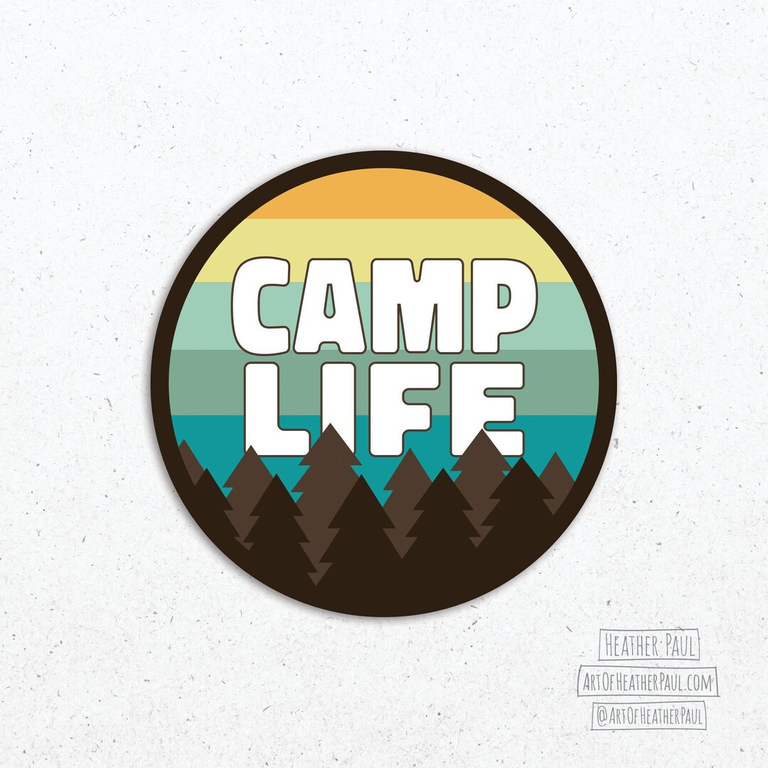 Camp Life Sticker, Camping Gifts, Adventure Awaits, Wilderness Explorer ...