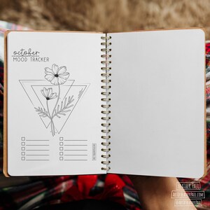 October Mood Tracker, Dot Journal, Letter, A4, A5, Printable, Digital ...