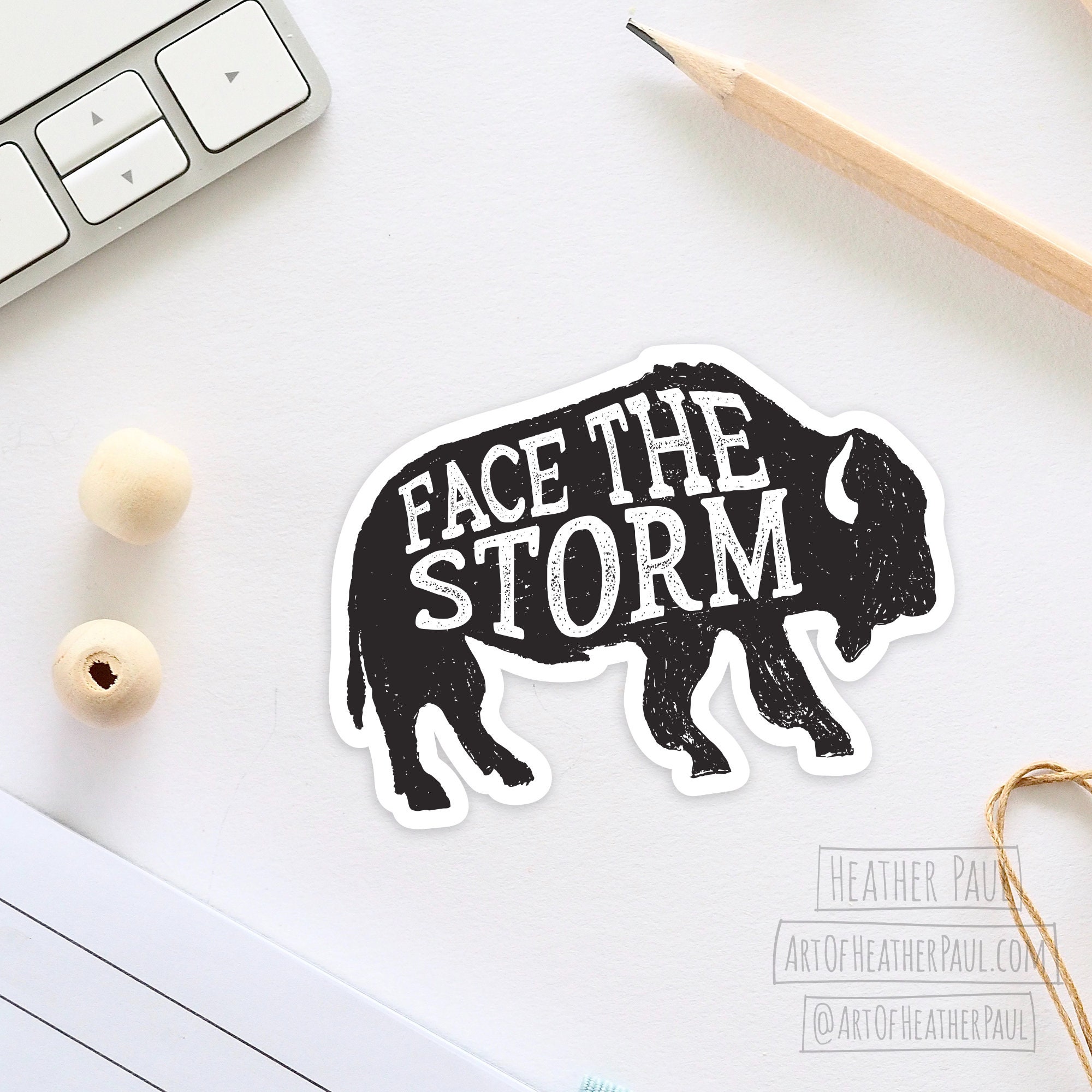 Face the Storm Sticker Buffalo Sticker Bison Sticker Bison - Etsy