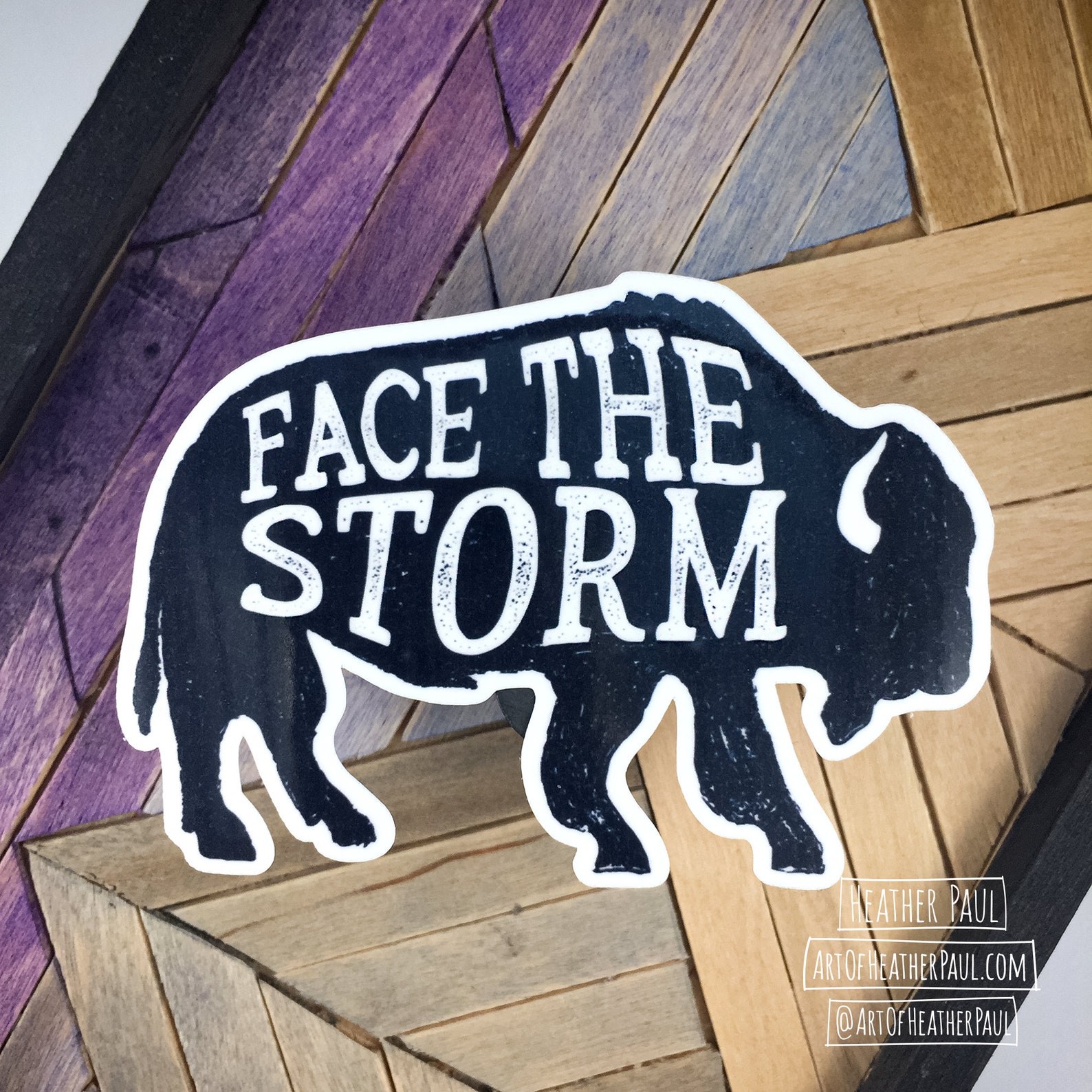 Face the Storm Sticker Buffalo Sticker Bison Sticker Bison - Etsy