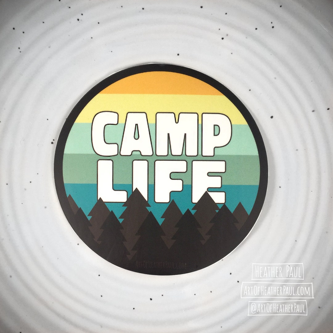 Camp Life Sticker Camping Gifts Adventure Awaits Wilderness - Etsy
