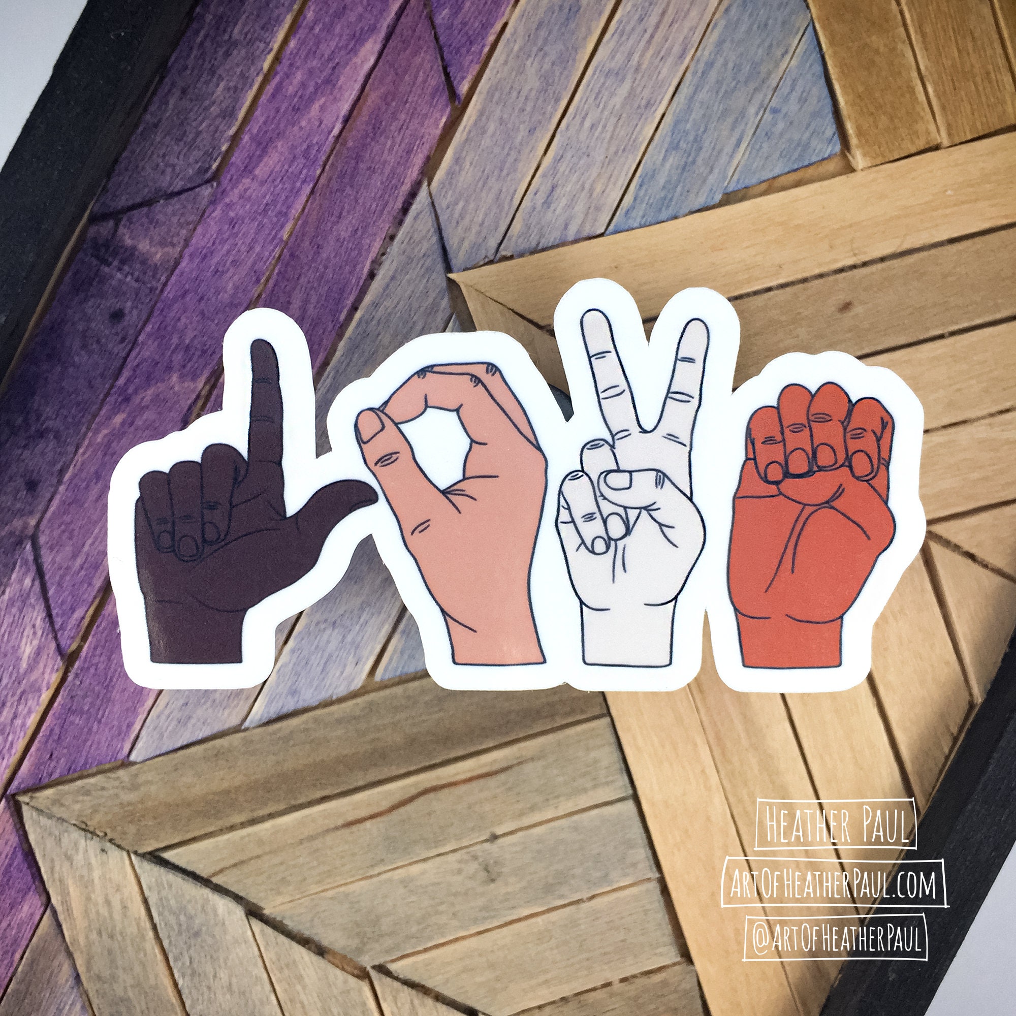 ASL Love Sticker ASL Stickers ASL Gifts Diversity Stickers | Etsy