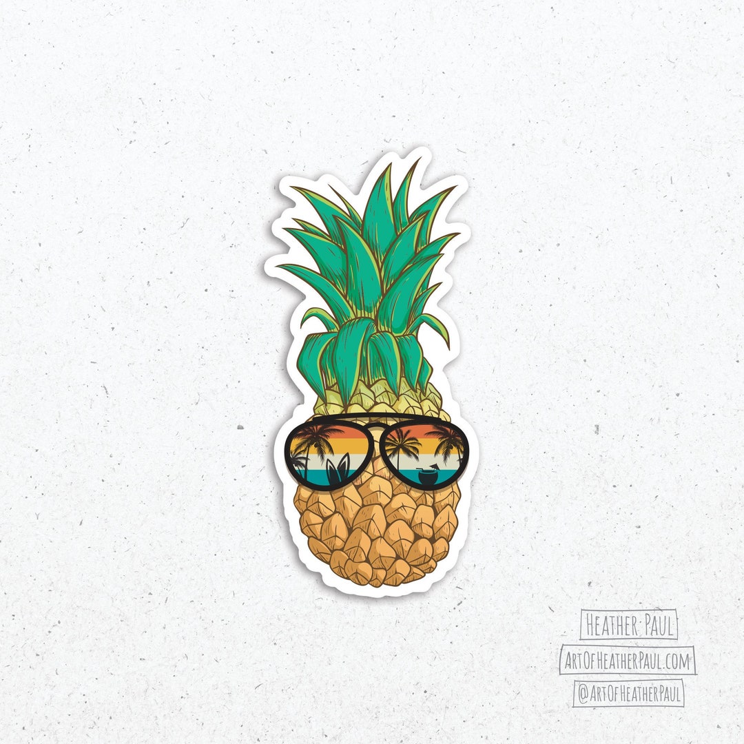 Tropical Pineapple Sticker, Pineapple Decor, Pineapple Gifts, Beach ...