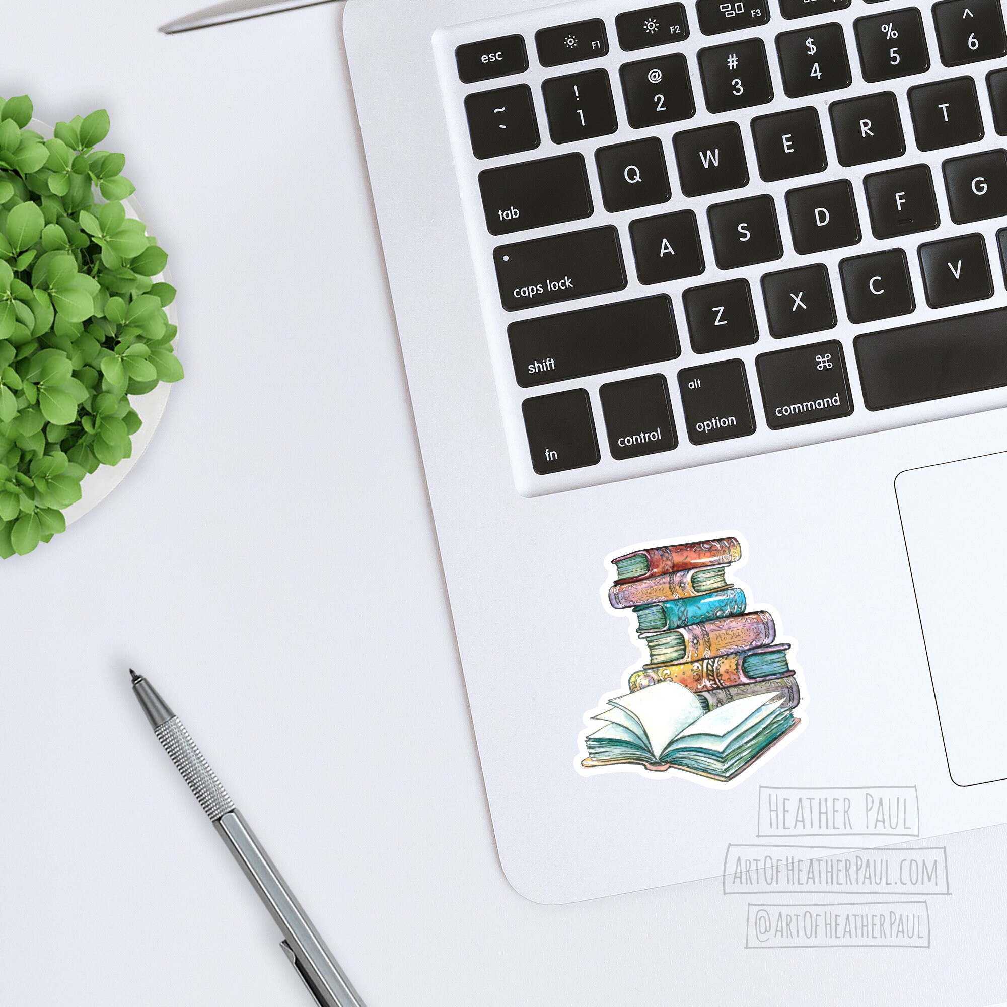 Colorful Stack of Books Sticker, Book Lover Gift, Book Lover Sticker ...