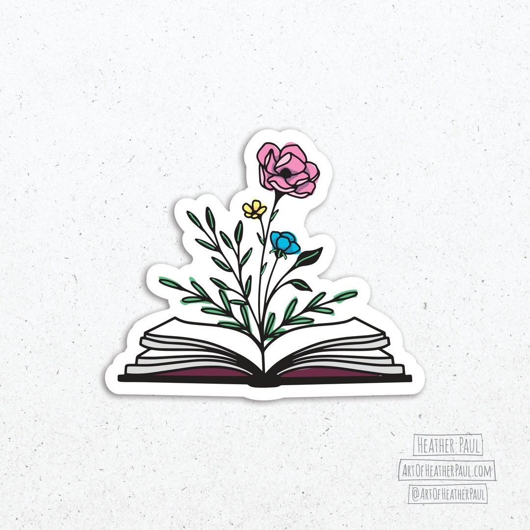 Floral Book Sticker: Botanical Reader Gift - Etsy