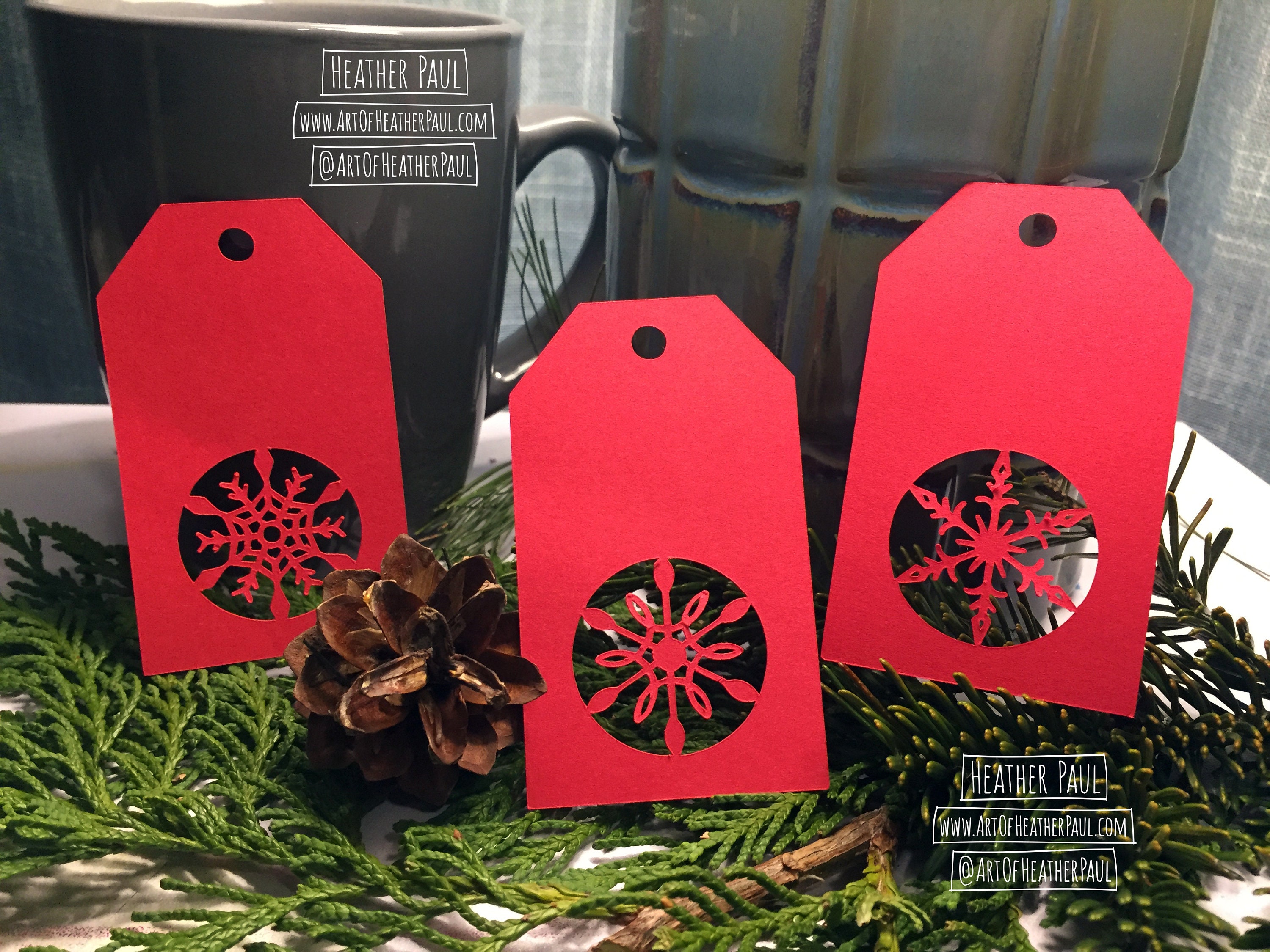Snowflake Gift Tags Christmas Gift Tags SVG Instant - Etsy