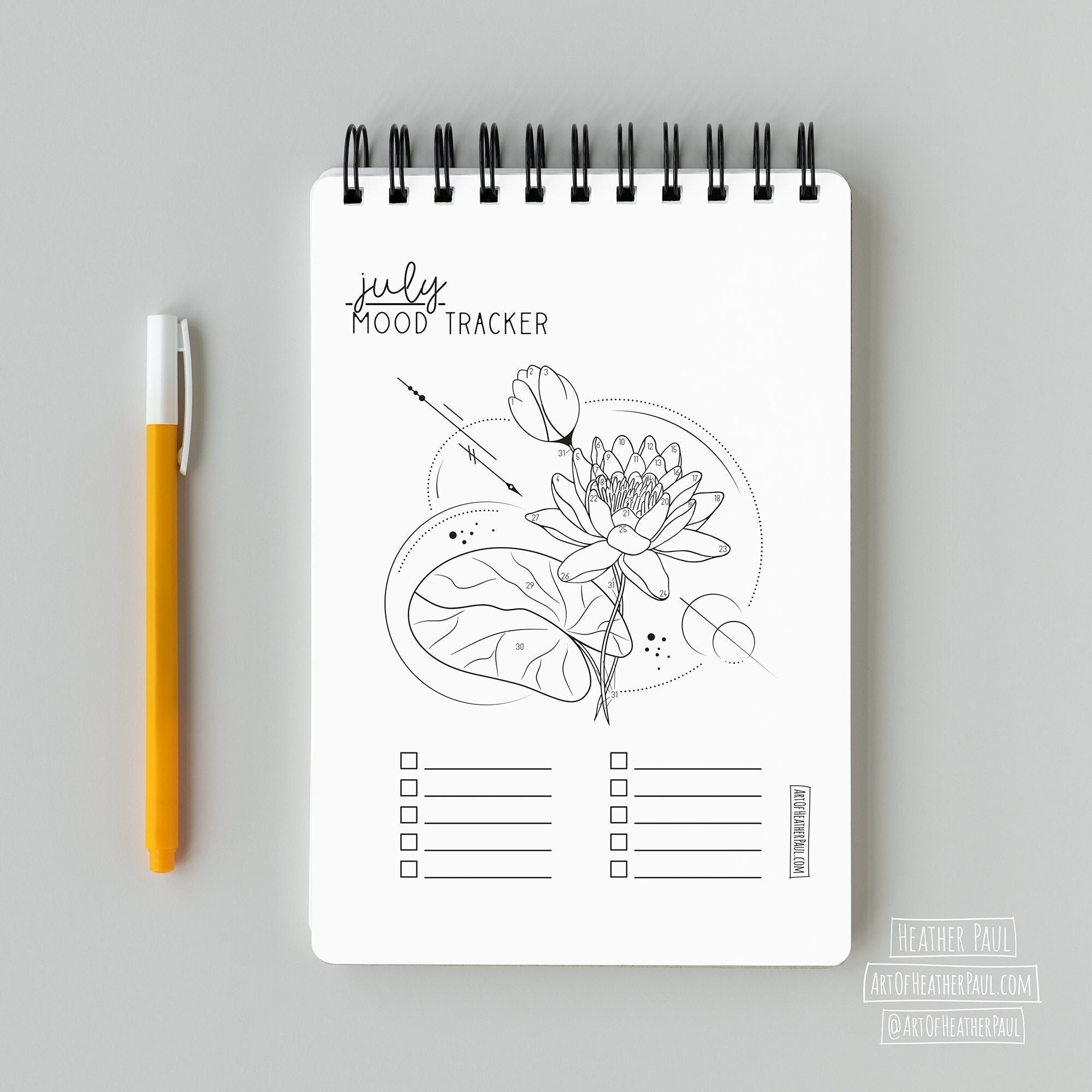 July Mood Tracker Dot Journal Letter A4 A5 Printable - Etsy