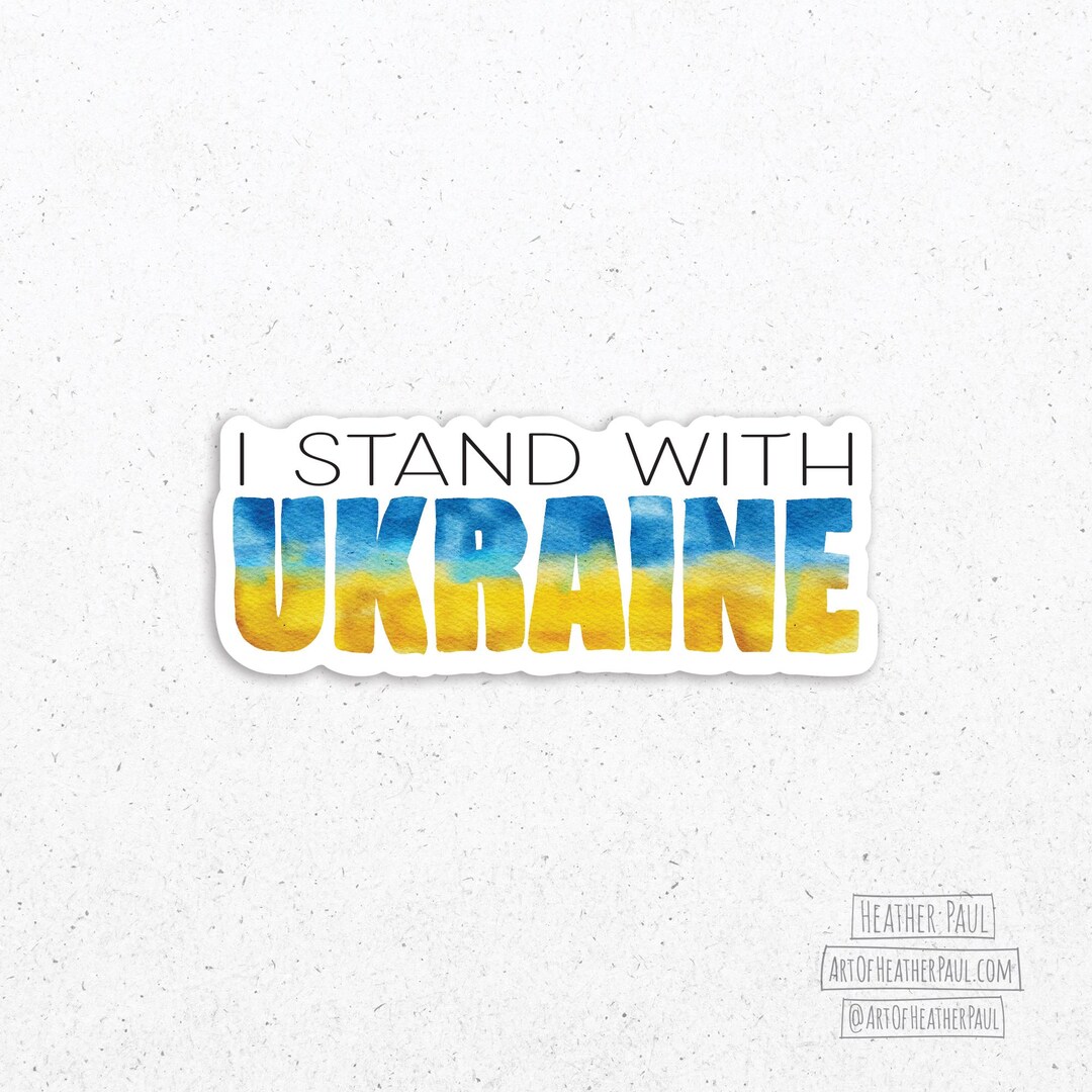 I Stand With Ukraine Sticker, Stand With Ukraine Sticker, Slava Ukraine ...