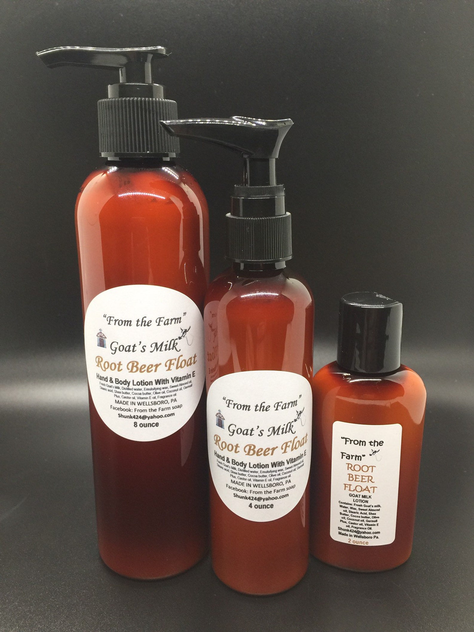 Root Beer Float Goats Milk Lotion, Moisturizing Lotion, Farm Made, Hand Made, Non-greasy ...