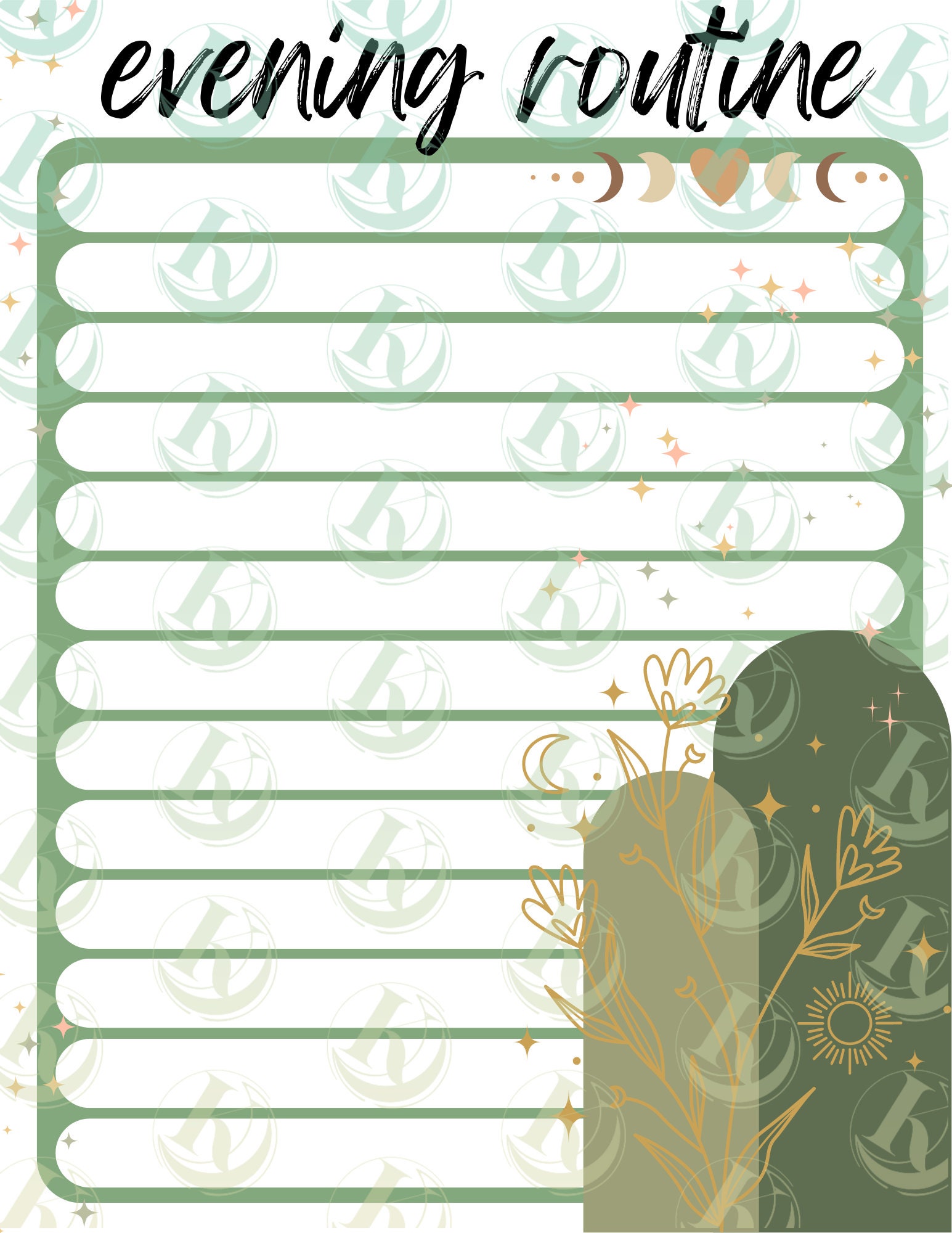 Bohemian Style Routine Chart - Etsy