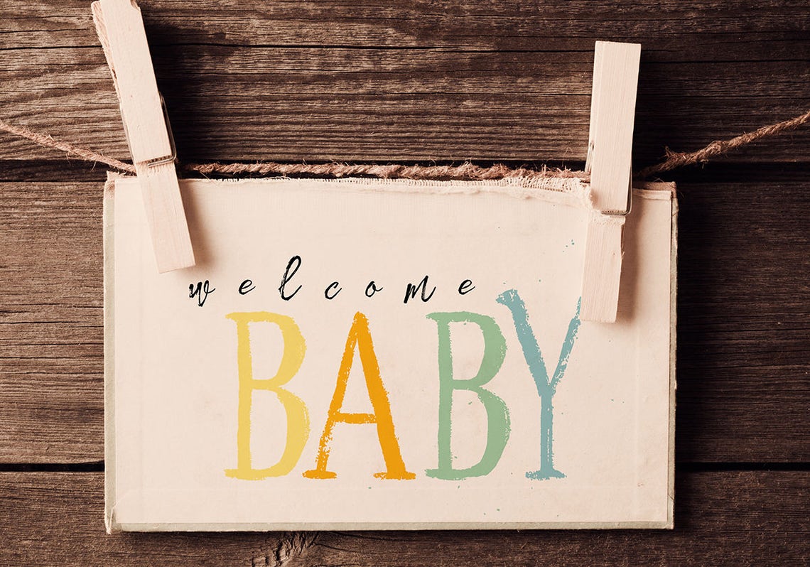 Bienvenue bébé carte carte de naissance bébé fille bébé - Etsy France