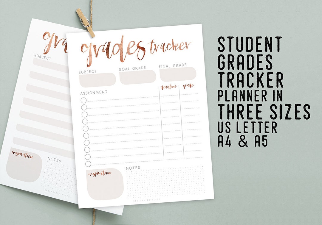 Student Grades Tracker Planner Printable Instant Download - Etsy