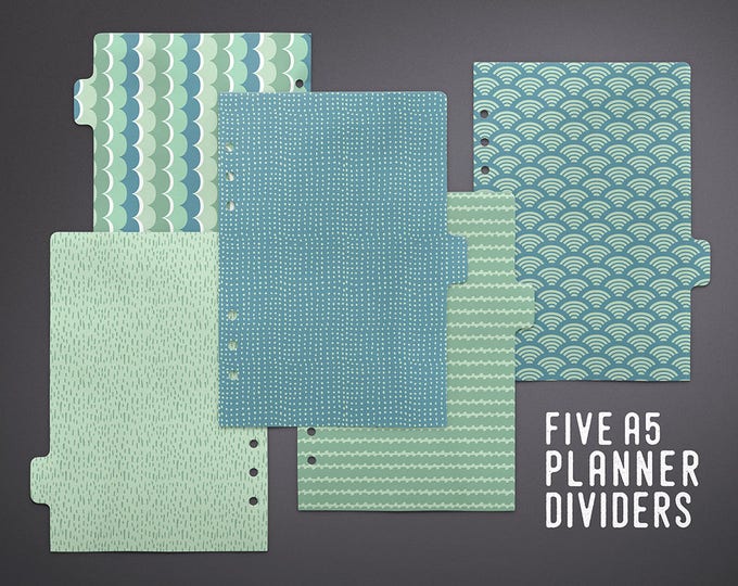 A5 Planner Dividers, Instant Download Printable Tabbed Dividers, A5 ...