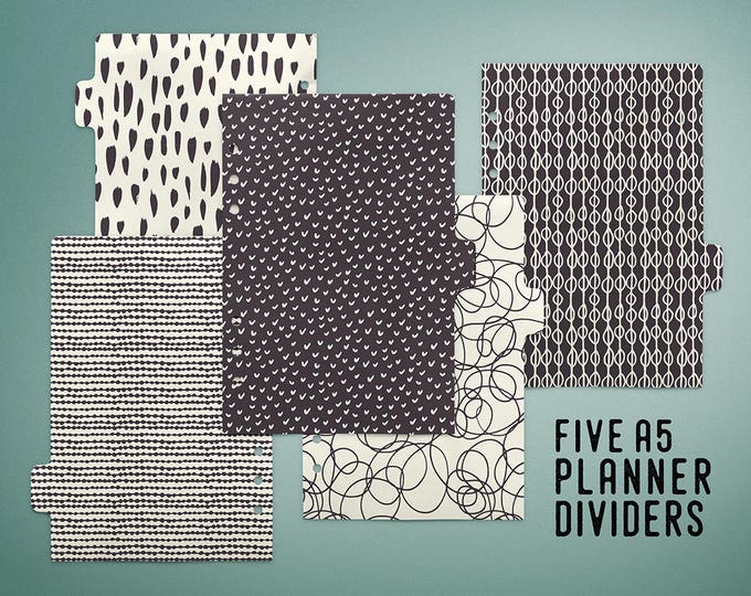 A5 Planner Dividers, Instant Download Printable Tabbed Dividers, A5 ...