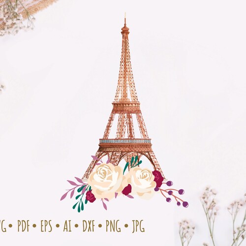 Eiffel Tower and Paris Sign SVG Cut File SVG DXF for Cameo - Etsy