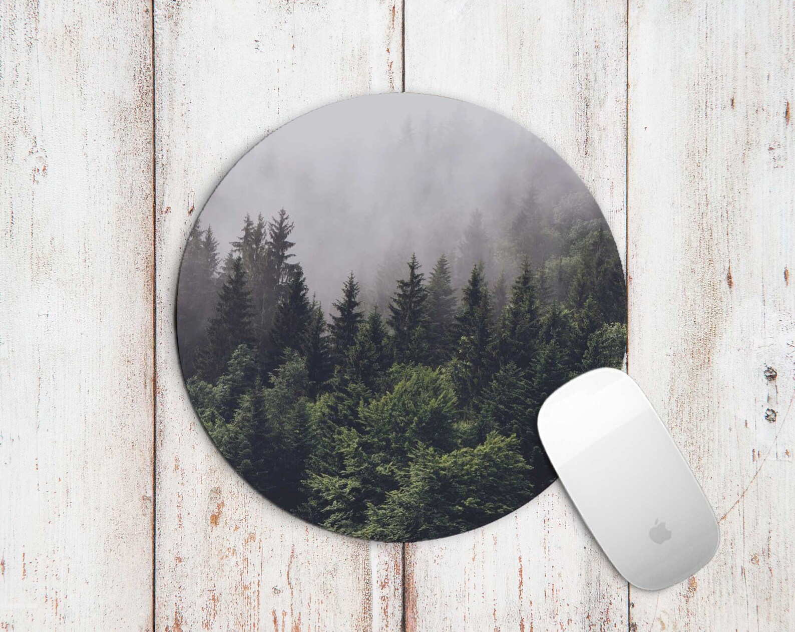 Foggy Forest Mouse Pad Trees Mousepad Office Desk Mouse Pad | Etsy