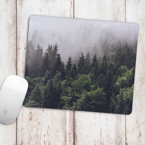 Foggy Forest Mouse Pad Trees Mousepad Office Desk Mouse Pad - Etsy