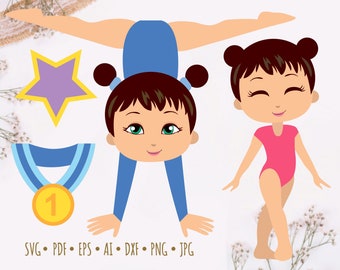 Gymnast Girl Clipart - Etsy