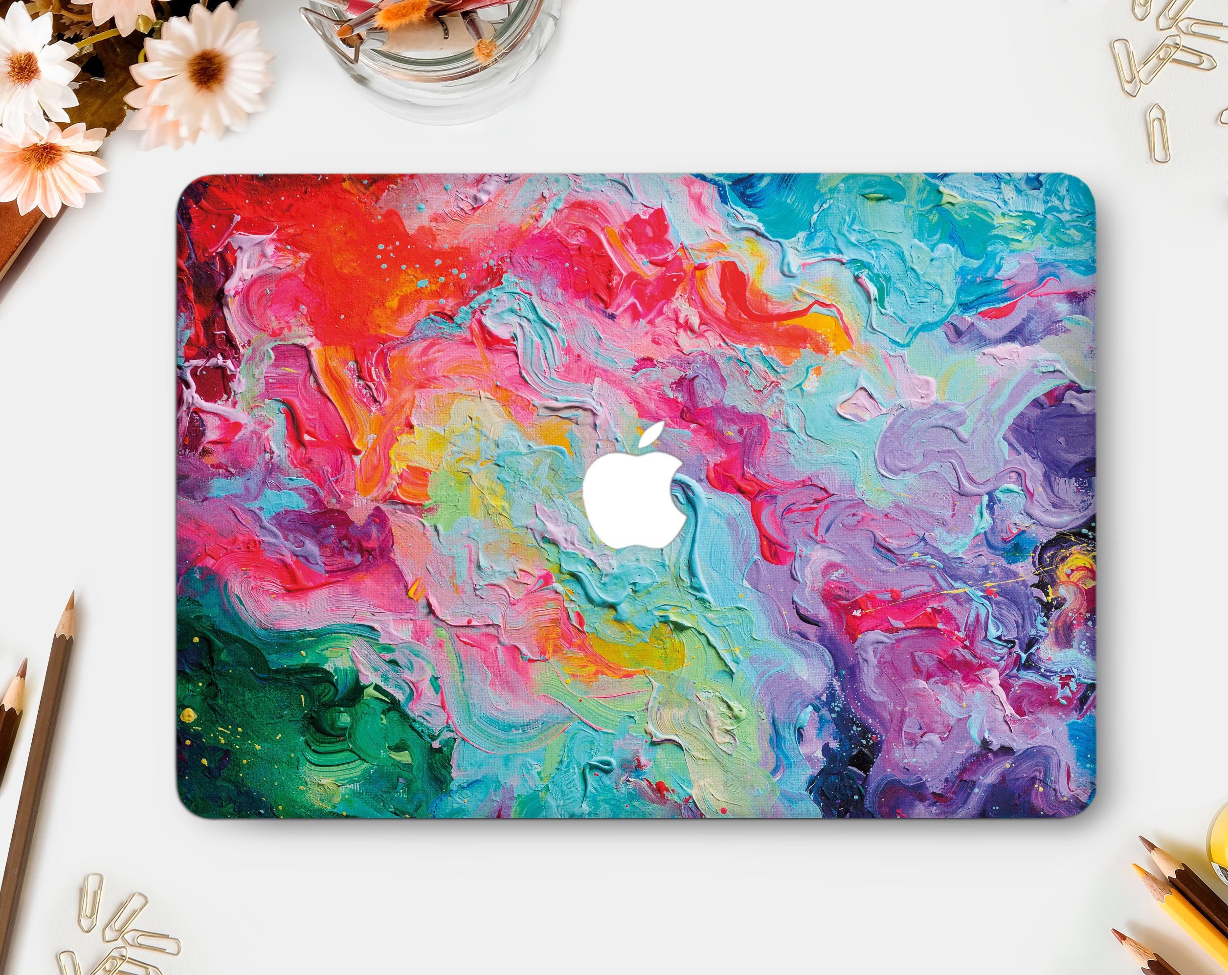 Electronics & Accessories Electronics Cases Rainbow splashes oil paint ...