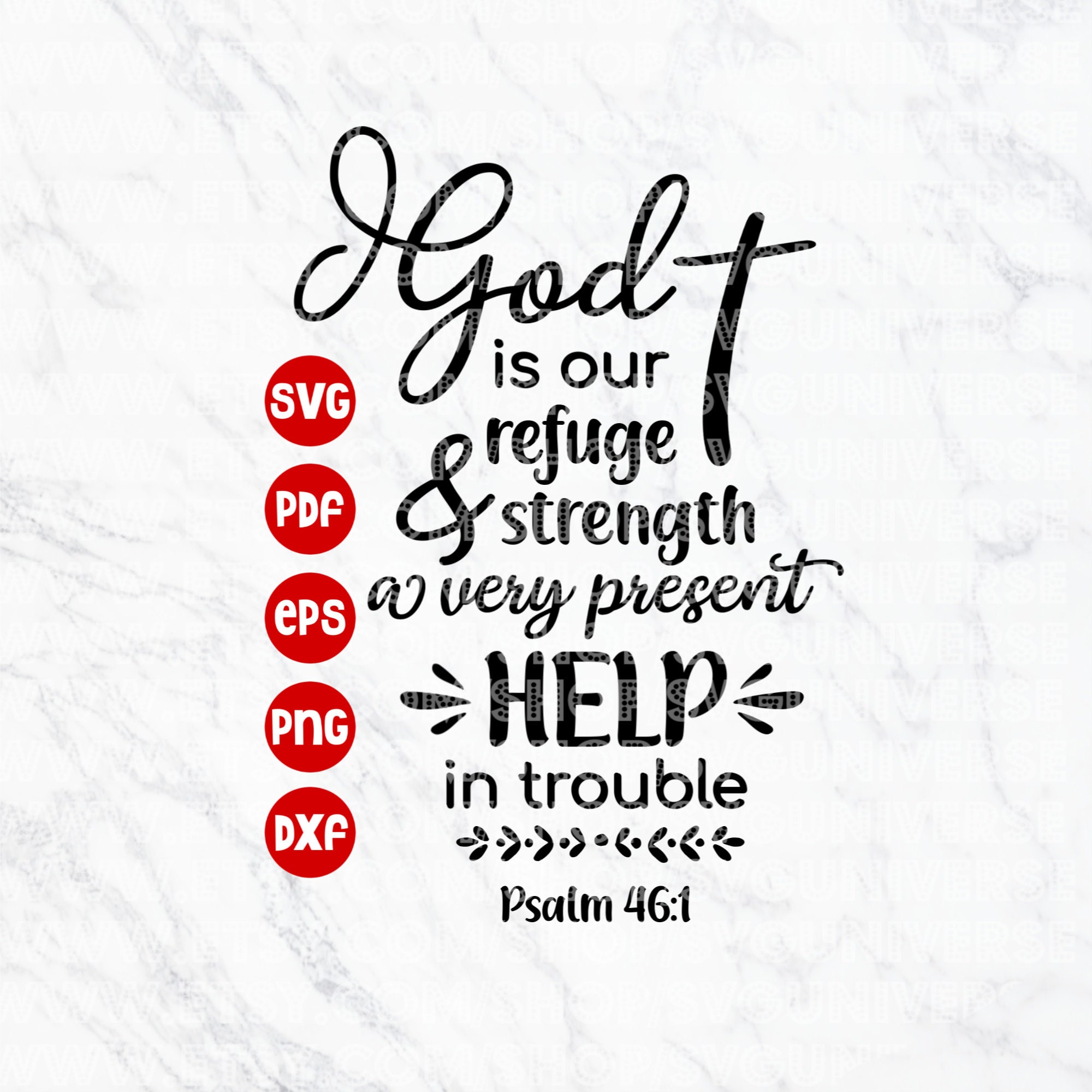 God is our Refuge and Strength a very Present Help in Trouble | Etsy