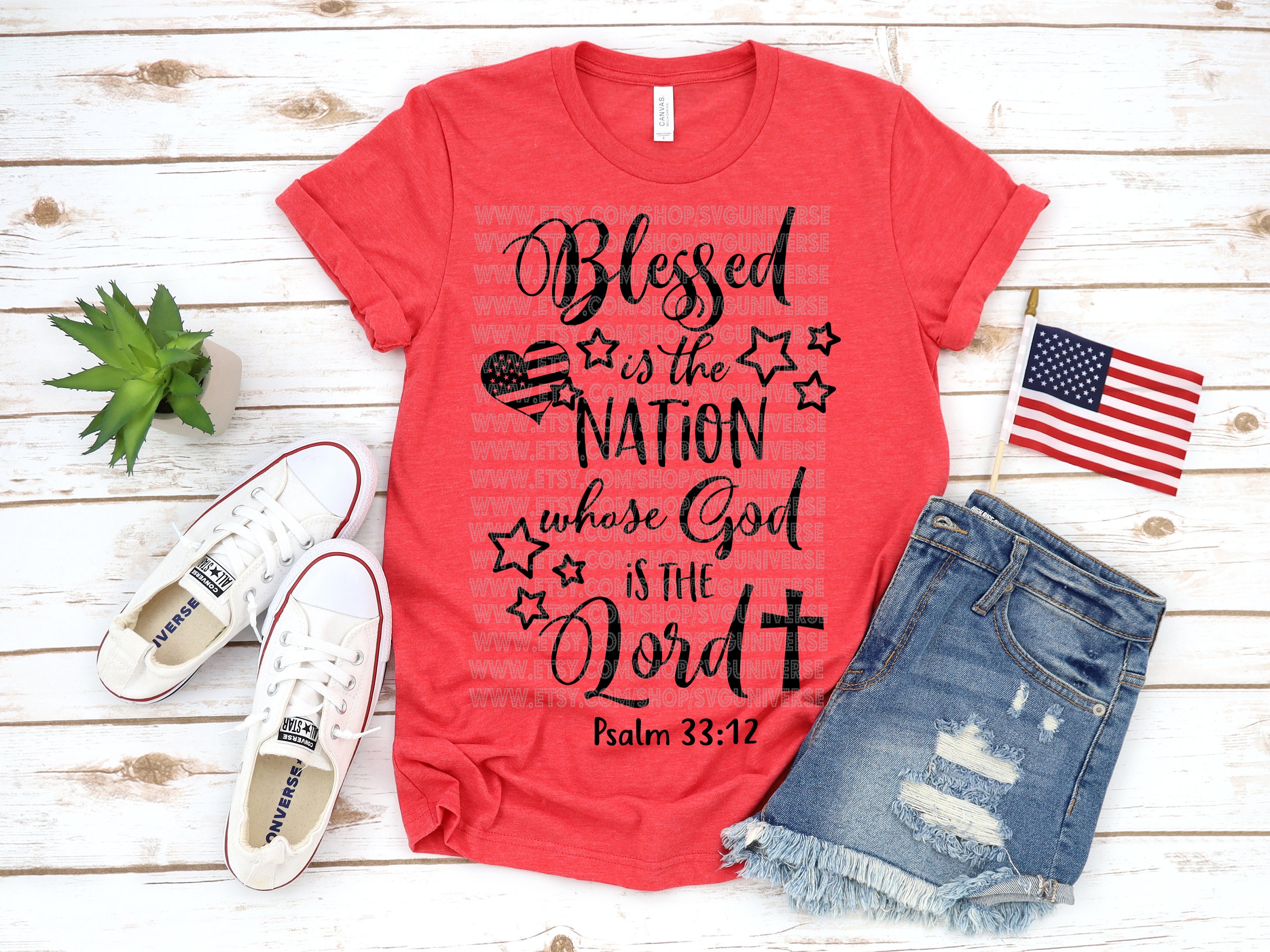 Blessed is the Nation Whose God is the Lord Psalm 33:12 4th | Etsy