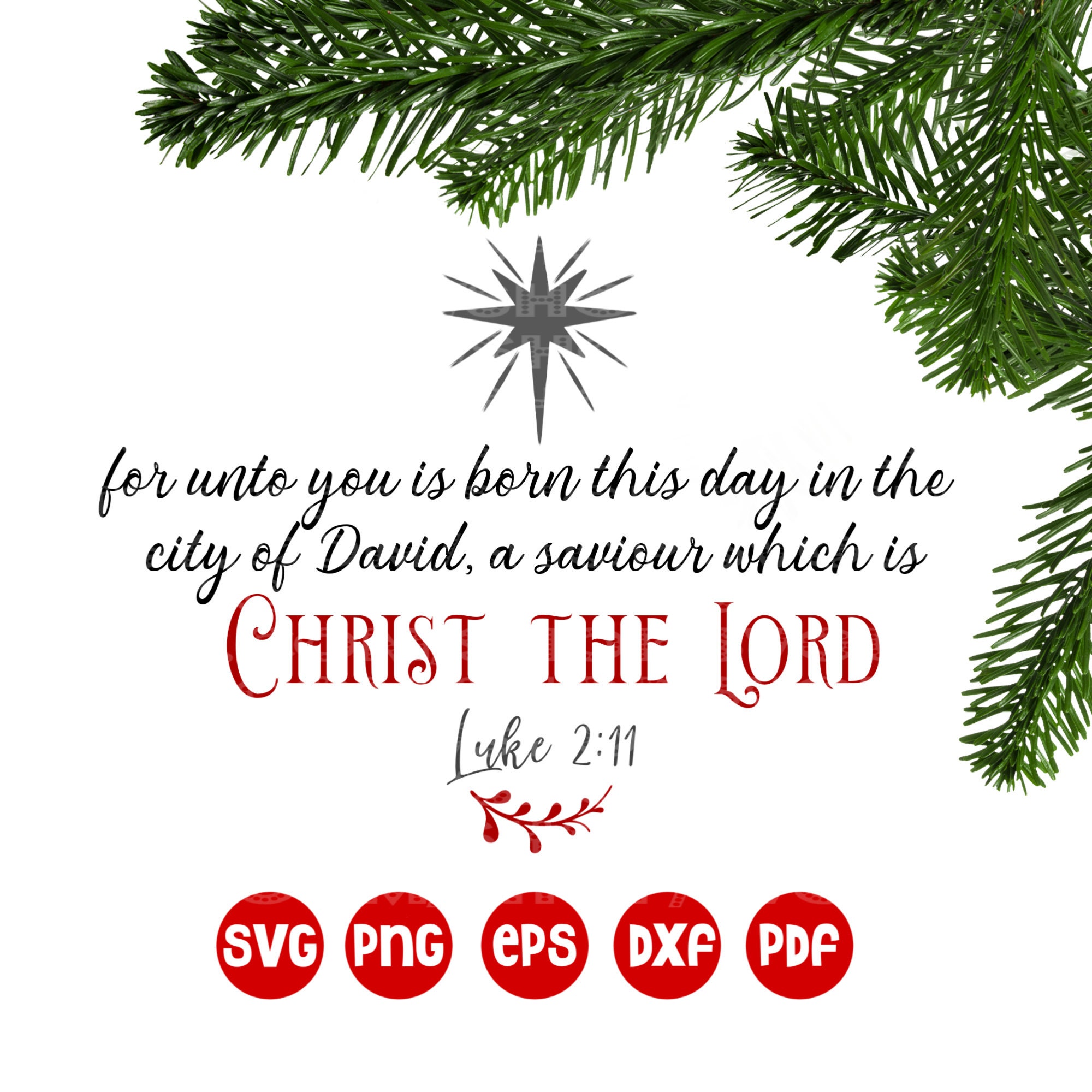 Luke 2:11 Christmas/holiday Bible Scripture SVG Vinyl Cutting Files ...