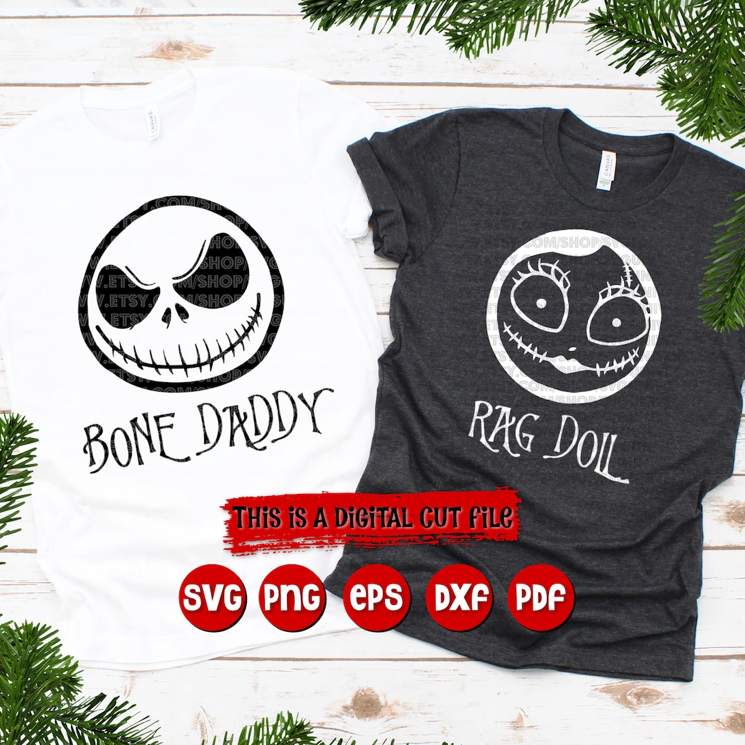 Jack and Sally, Bone Daddy and Rag Doll (hand Drawn) Nightmare Before ...