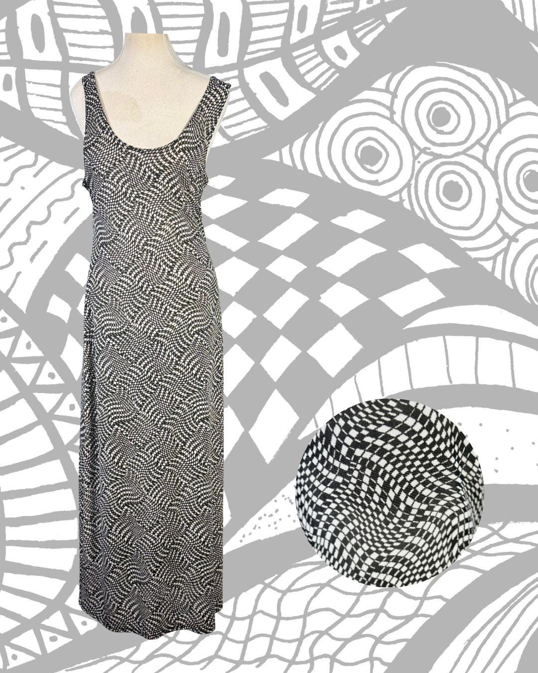 Vintage 70s Groovy Green Blue White Octagonal Zig Zag Stretch Knit ...