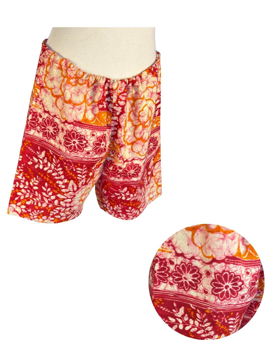 Vintage 1960s Jams Surfline Hawaii Orange Magenta Batik Tiki Men's Surf ...