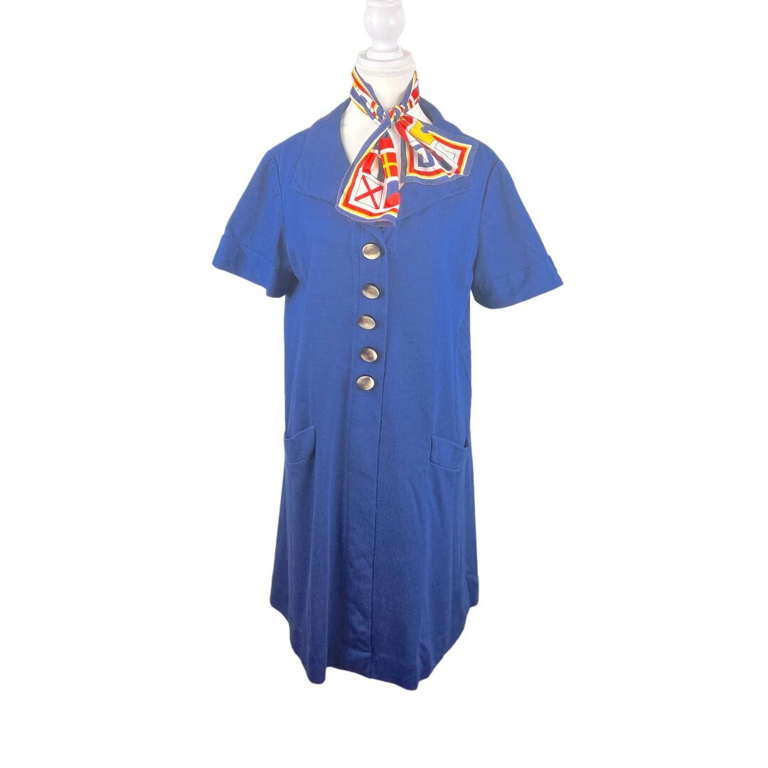 Curvy Vintage 60s/70s Tunic Dress Cobalt Blue Loose Fit Large - Etsy