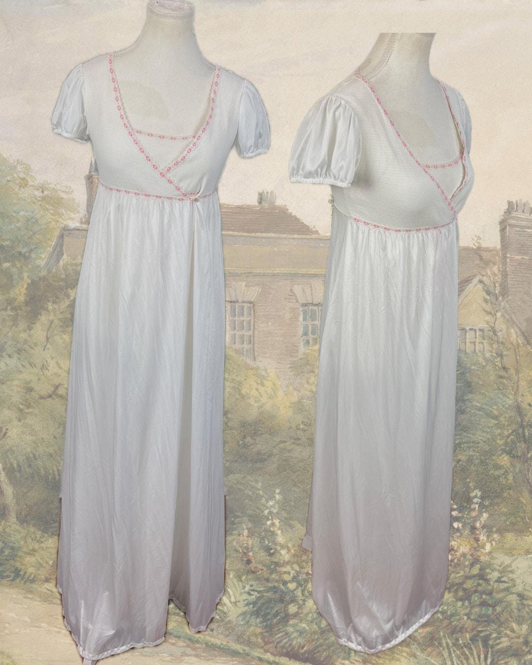 Vintage 60s Suzy Star White Regency Pink Floral Lace Maxi Peignoir ...