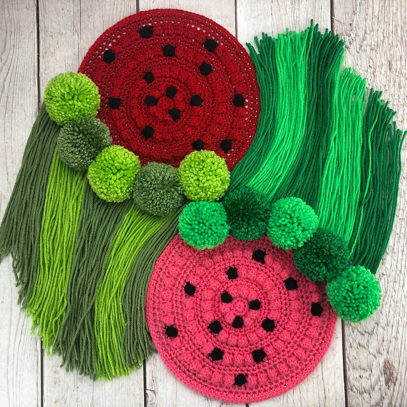 CROCHET Watermelon Wall Hanging PATTERN, Crochet Watermelon Home Decor ...