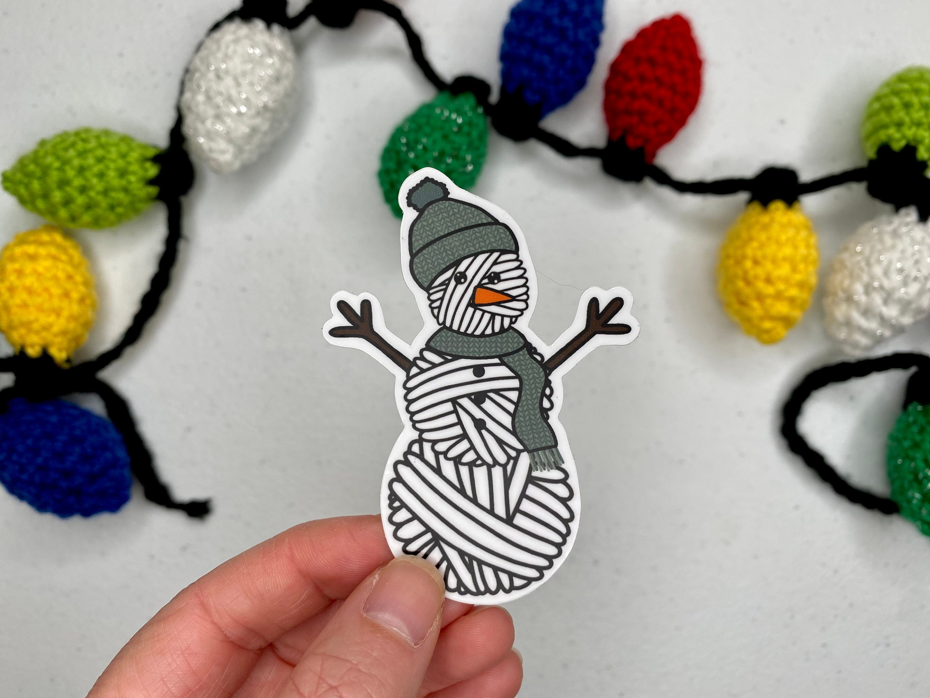 Yarn Ball Snowman Sticker, yarn Ball Sticker, Yarn Sticker, Knit ...