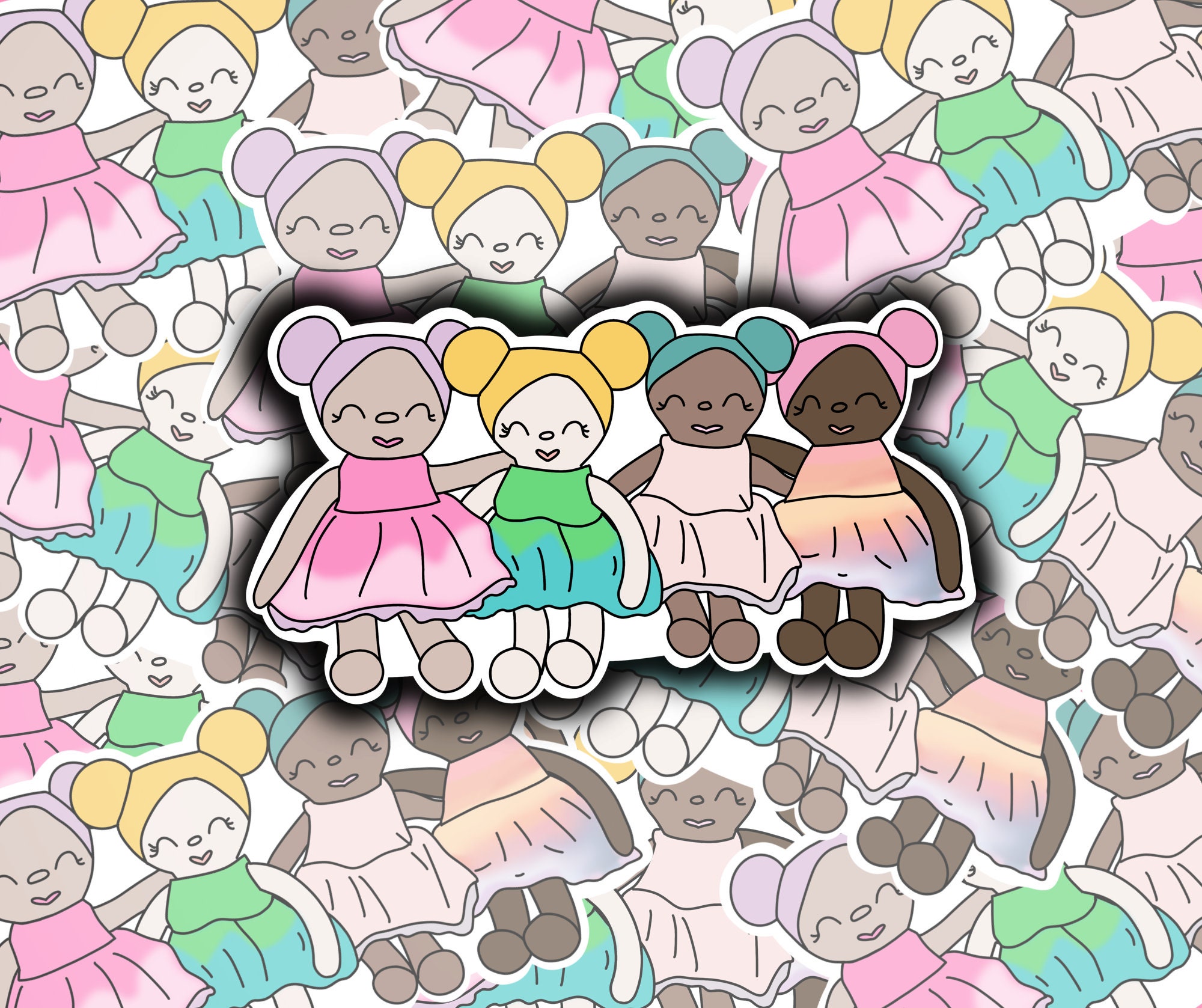 Gracie Dolls Sticker, Crochet Vinyl Stickers, Weatherproof Sticker ...