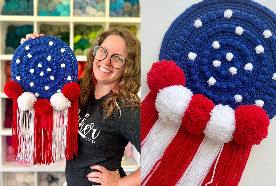 USA Wall Hanging Crochet Pattern, Crochet American Flag Pattern ...