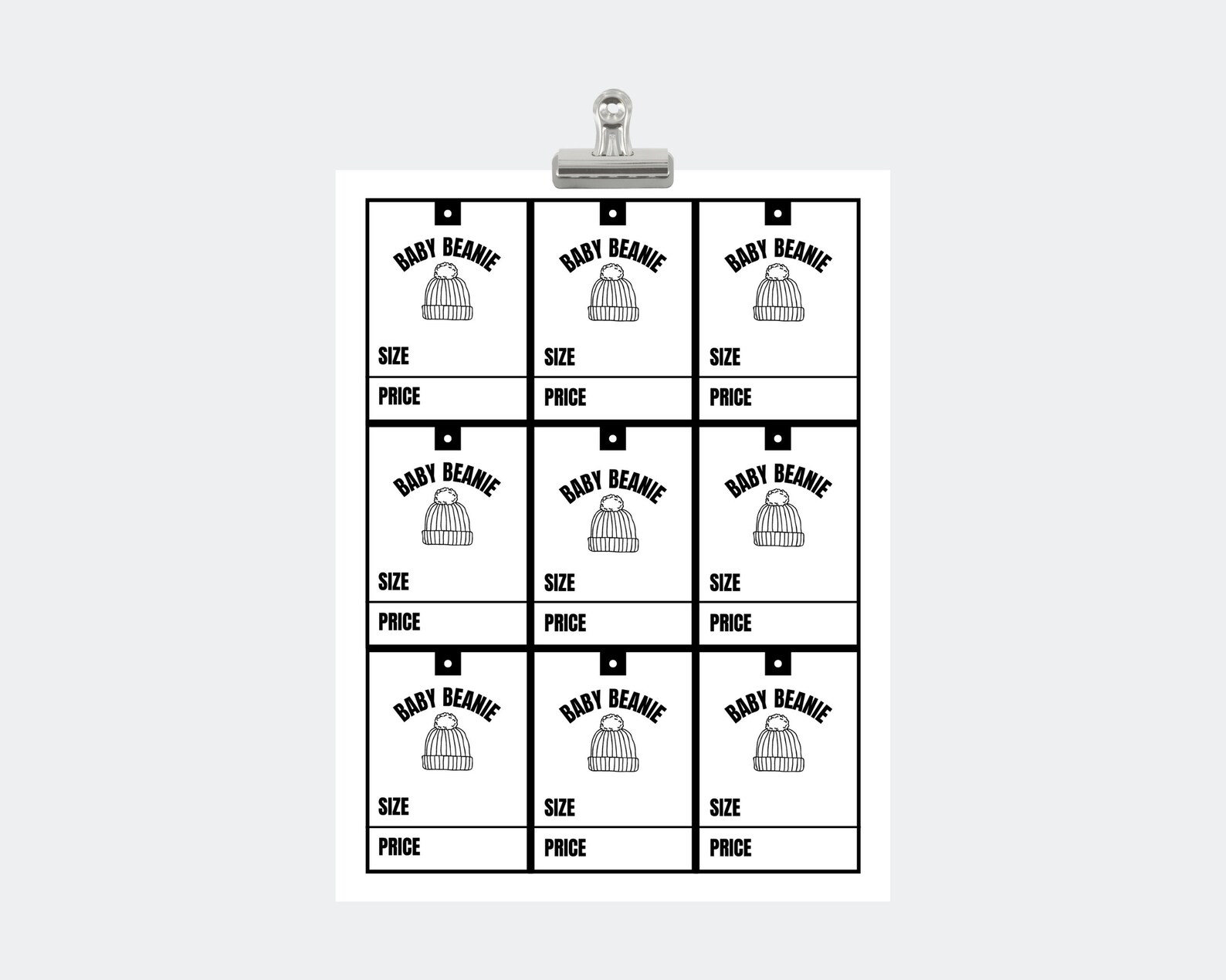 Printable Beanie Tags Packaging for Crochet Hats Printable - Etsy