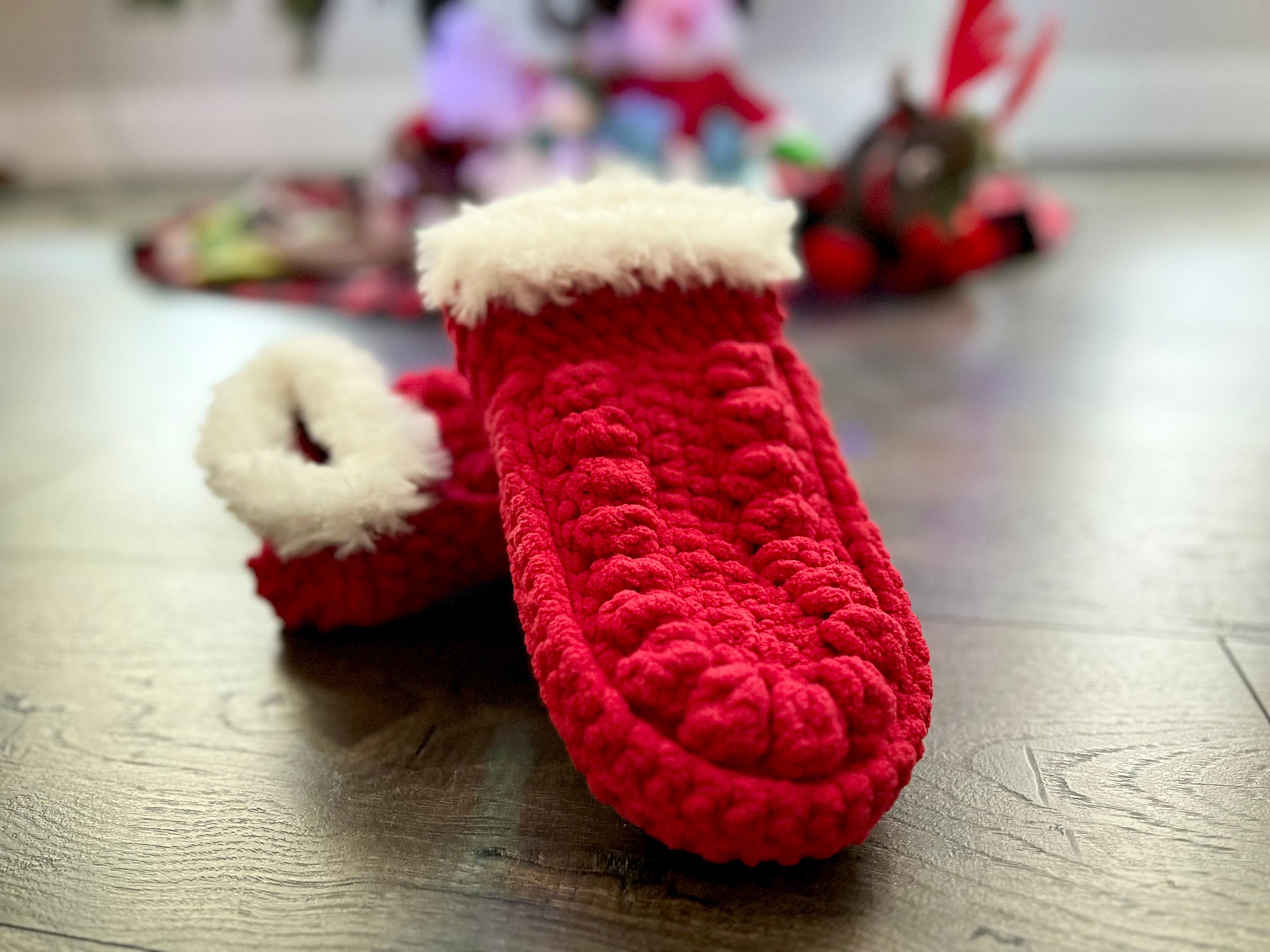 Christmas Slippers, Santa House Slippers, Holiday House Shoes, Santa ...