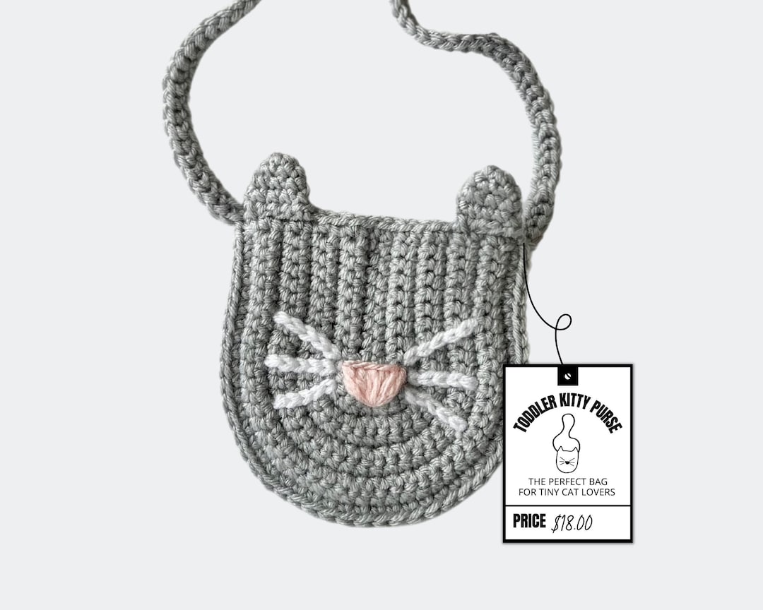 Printable Crochet Cat Bag Tags, Product Tags for Crochet Purse, Crochet ...